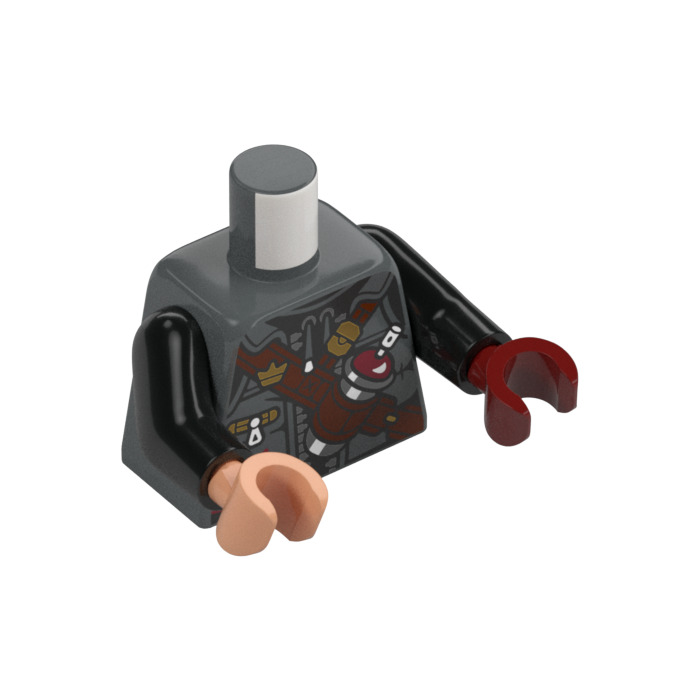 LEGO Dark Stone Gray Evil Macaque with Hoodie Minifig Torso (973 / ...