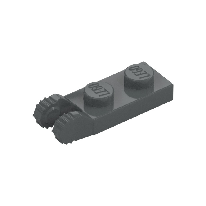 LEGO Dark Stone Gray Hinge Plate 1 x 2 with Dual Fingers (44302 / 54657 ...