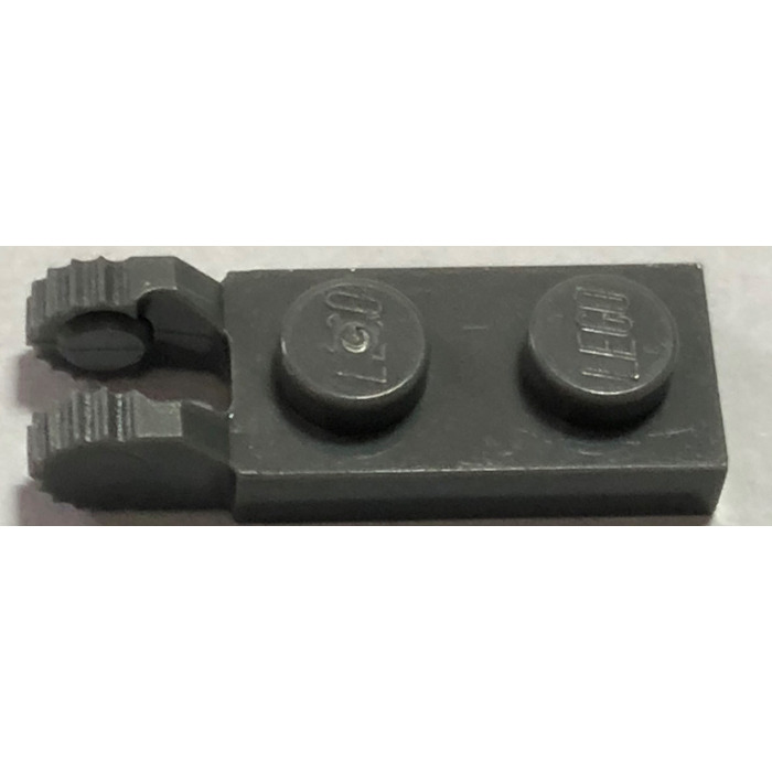 LEGO Dark Stone Gray Hinge Plate 1 x 2 with Dual Fingers (44302 / 54657 ...