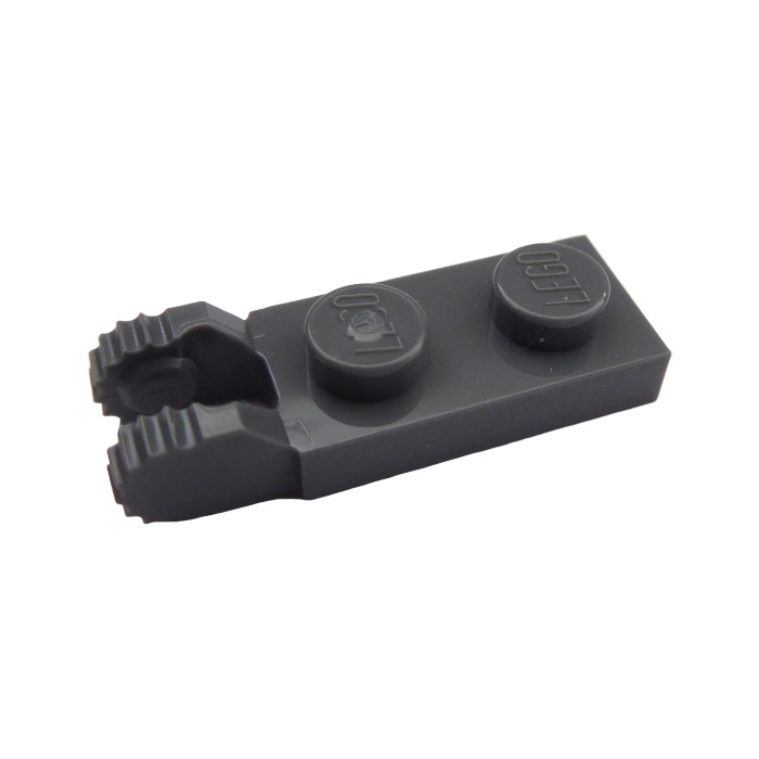 LEGO Dark Stone Gray Hinge Plate 1 x 2 with Dual Fingers (44302 / 54657 ...