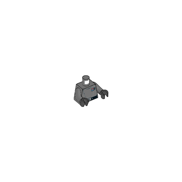 LEGO Dark Stone Gray Imperial Officer with Cap with 2 Red and Blue ...