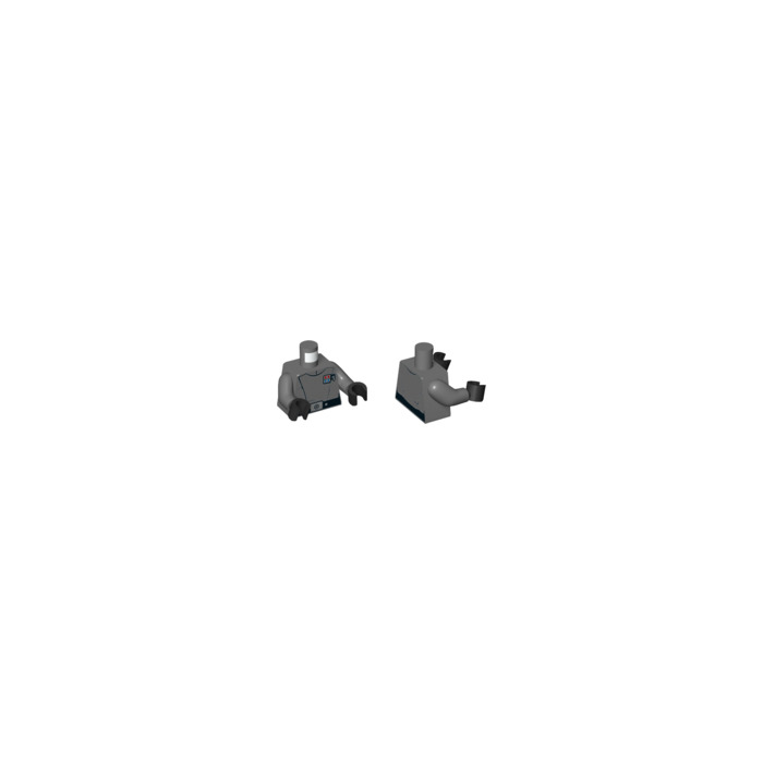 LEGO Dark Stone Gray Imperial Officer with Cap with 2 Red and Blue ...