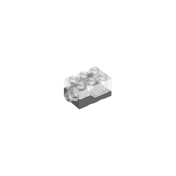 LEGO Dark Stone Gray Light Brick with Transparent Top and Orange LED ...