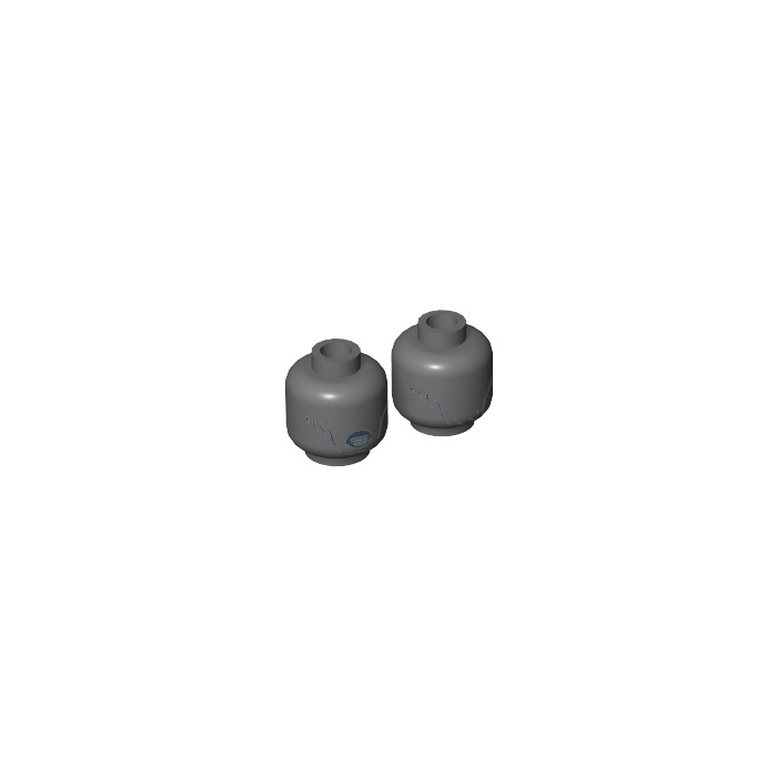 LEGO Dark Stone Gray Minifigure Head with No Eyes and Open Mouth (3626 ...