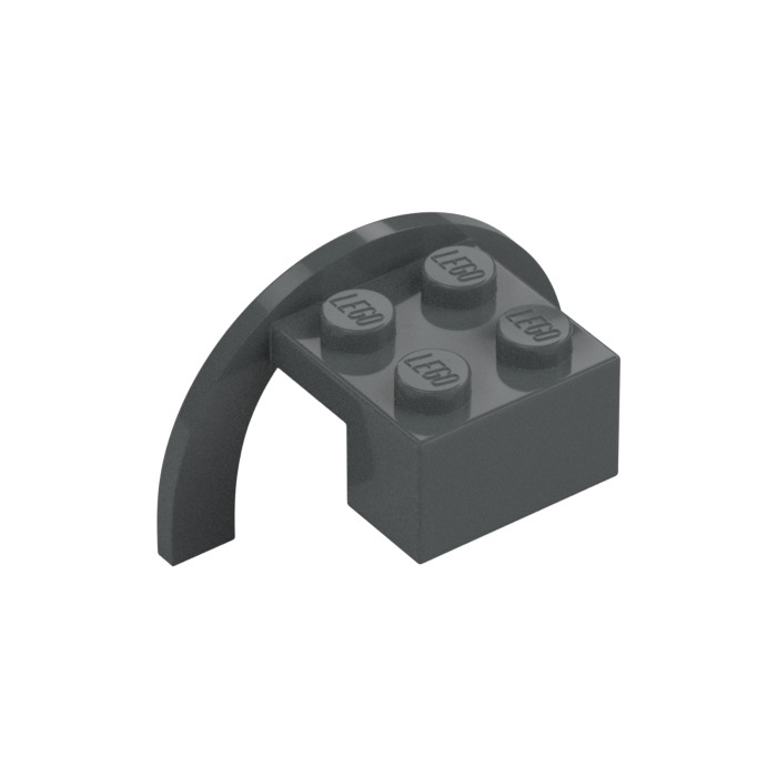 LEGO Dark Stone Gray Mudguard Brick 2.5 x 4 x 1.7 with Wheel Arch ...