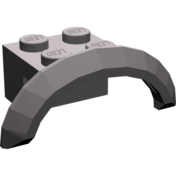 LEGO Dark Stone Gray Mudguard Brick 2 x 4 x 1 with Wheel Arch (28579 / ...
