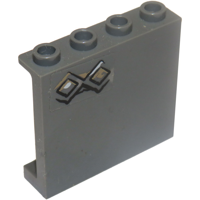 LEGO Dark Stone Gray Panel 1 x 4 x 3 with Brick Wall, Diamonds and 4 ...