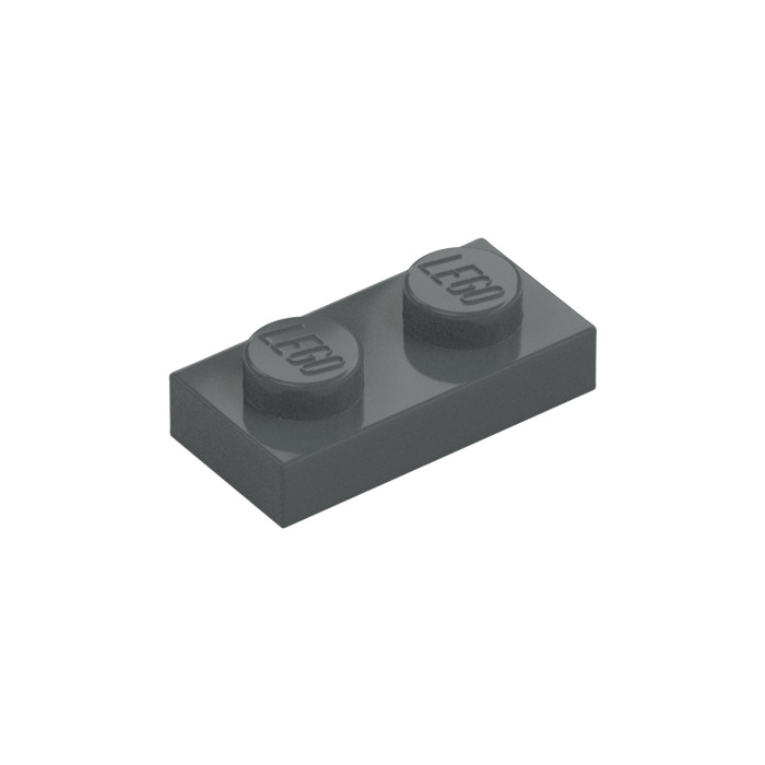 LEGO Dark Stone Gray Plate 1 x 2 (3023) | Brick Owl