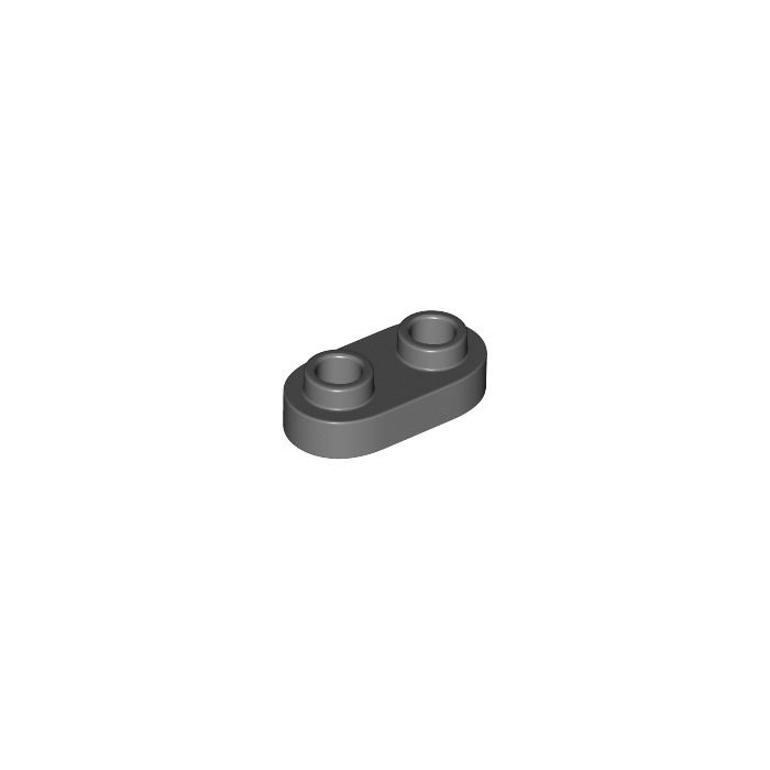 LEGO Dark Stone Gray Plate 1 x 2 with Rounded Ends (35480) | Brick Owl ...