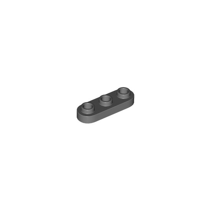 LEGO Dark Stone Gray Plate 1 x 3 with Rounded Ends (77850) | Brick Owl