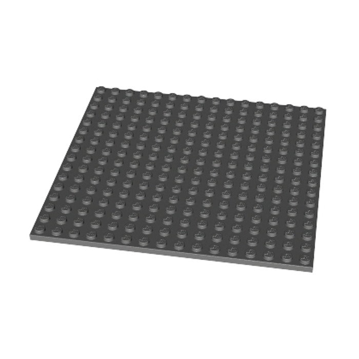 LEGO Dark Stone Gray Plate 16 x 16 with Underside Ribs (91405) | Brick ...