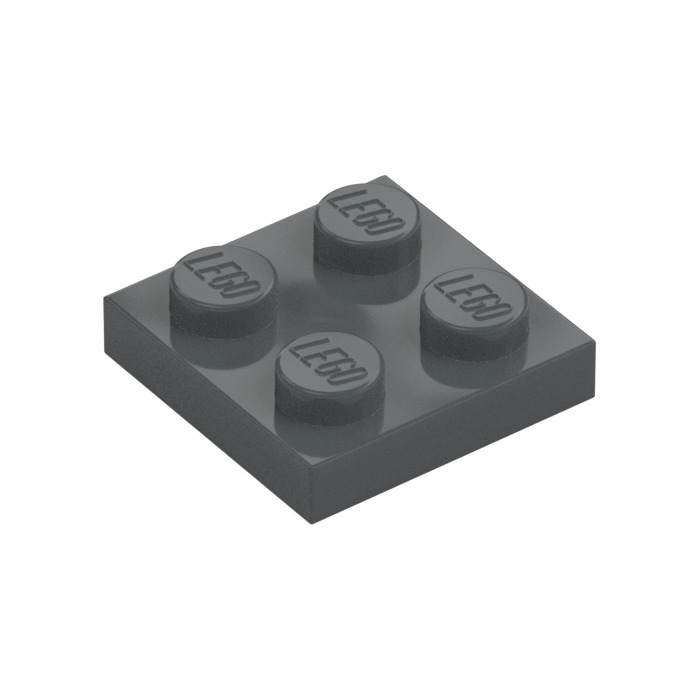 LEGO Dark Stone Gray Plate 2 x 2 (3022) | Brick Owl