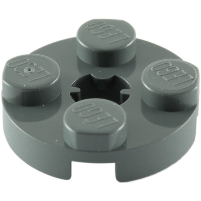 LEGO Dark Stone Gray Plate 2 x 2 Round with Axle Hole (4032) | Brick ...