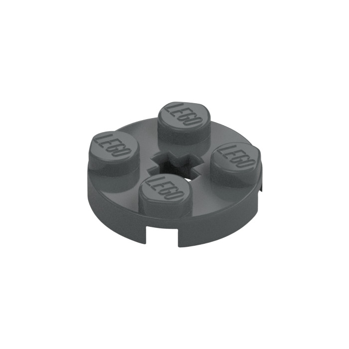 LEGO Dark Stone Gray Plate 2 x 2 Round with Axle Hole (4032) | Brick ...