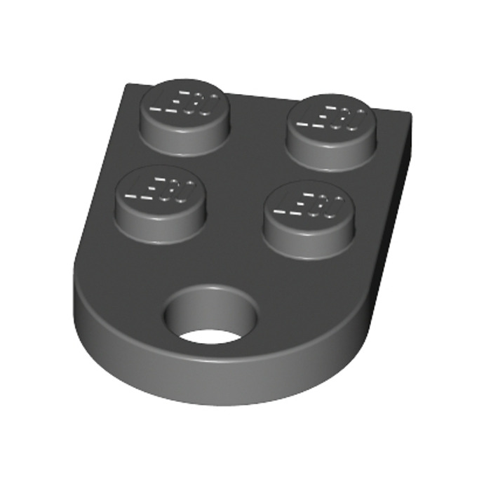 LEGO Dark Stone Gray Plate 2 x 3 with Rounded End and Pin Hole (3176 ...
