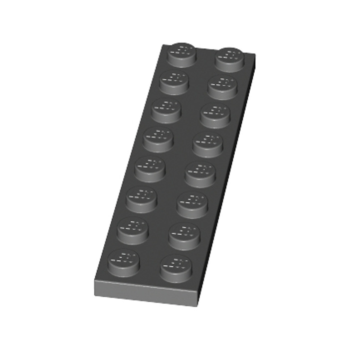 LEGO Dark Stone Gray Plate 2 x 8 (3034) | Brick Owl - LEGO Marketplace