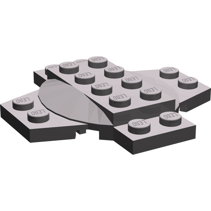 LEGO Gris piedra oscuro Plato 6 x 6 x 0.667 Cruzar con Dome (30303 ...