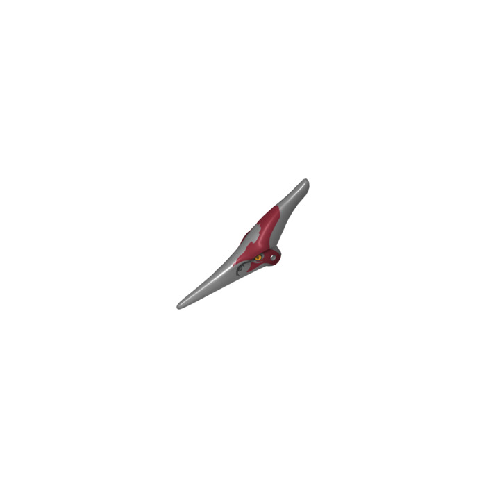 LEGO Dark Stone Gray Pteranodon Head with Dark Red Head Marks (21092 / ...