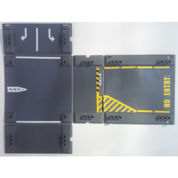 LEGO Dark Stone Gray Racers Fold-Out Race Track Box with 'NO ENTRY ...