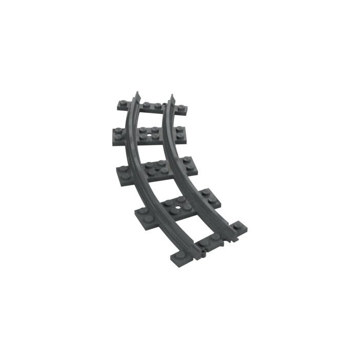 LEGO Dark Stone Gray RC Narrow Train Track Curve (45°) (85976) | Brick Owl