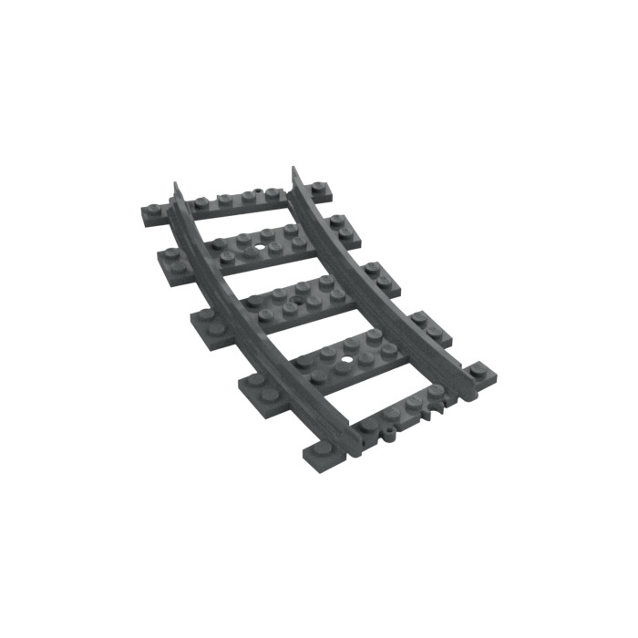 LEGO Dark Stone Gray RC Train Track Curve (22.5°) (2827 / 53400 ...