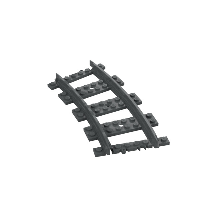 LEGO Dark Stone Gray RC Train Track Curve (22.5°) (2827 / 53400 ...
