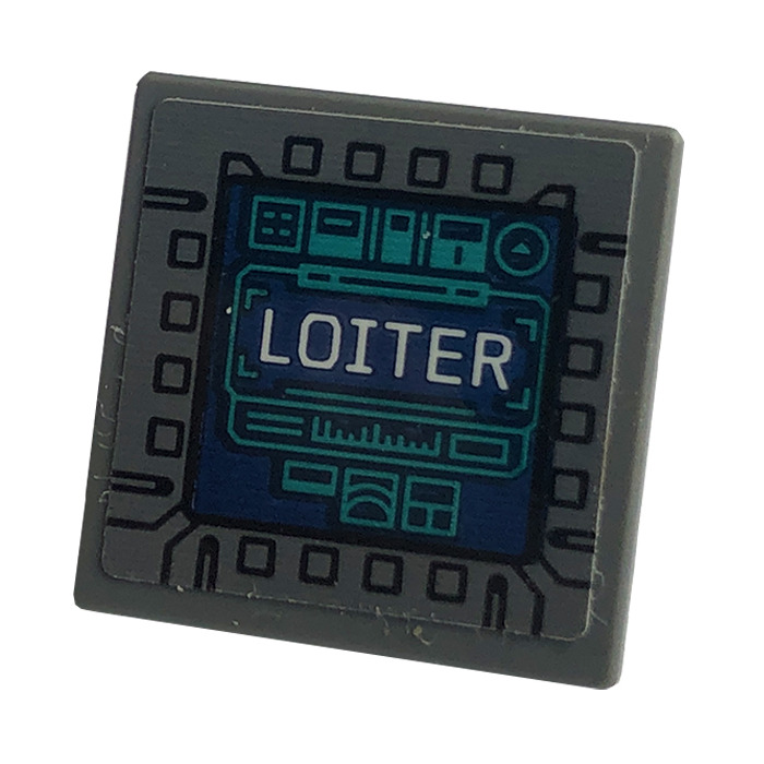 LEGO Dark Stone Gray Roadsign Clip-on 2 x 2 Square with Display Screen ...