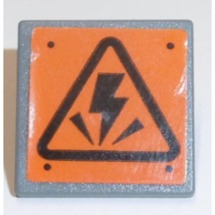 LEGO Dark Stone Gray Roadsign Clip-on 2 x 2 Square with Electricity ...