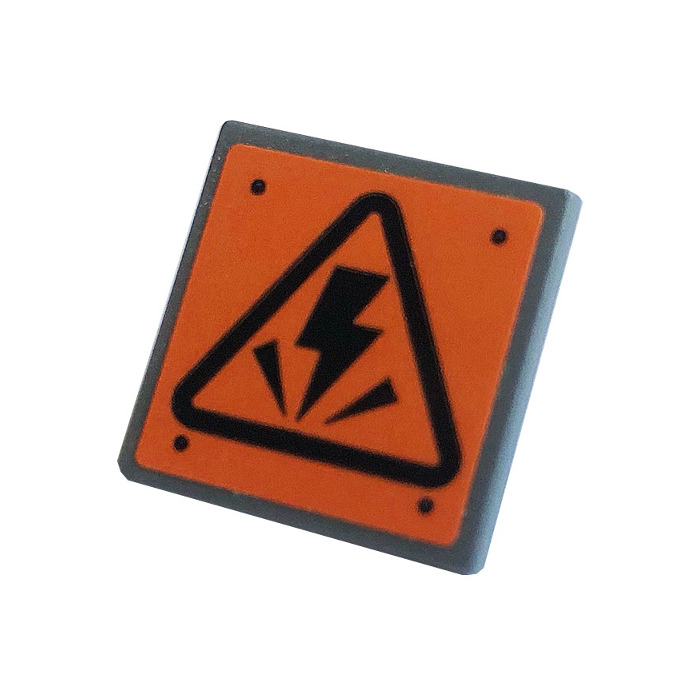 LEGO Dark Stone Gray Roadsign Clip-on 2 x 2 Square with Electricity ...