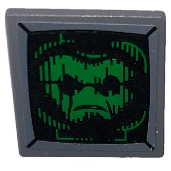 LEGO Roadsign Clip-on 2 x 2 Square with Screen with Green Face Sticker ...