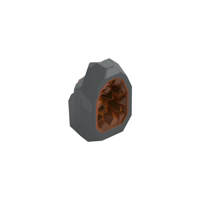 LEGO Dark Stone Gray Rock 1 x 1 with Transparent Orange Crystal (49656 ...