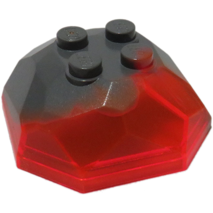 LEGO Rock 4 x 4 Boulder Top with Marbled Transparent Neon Orange (30293 ...