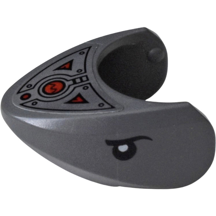 LEGO Shark Head with Angry Eyes with dark stone grey and red plates ...
