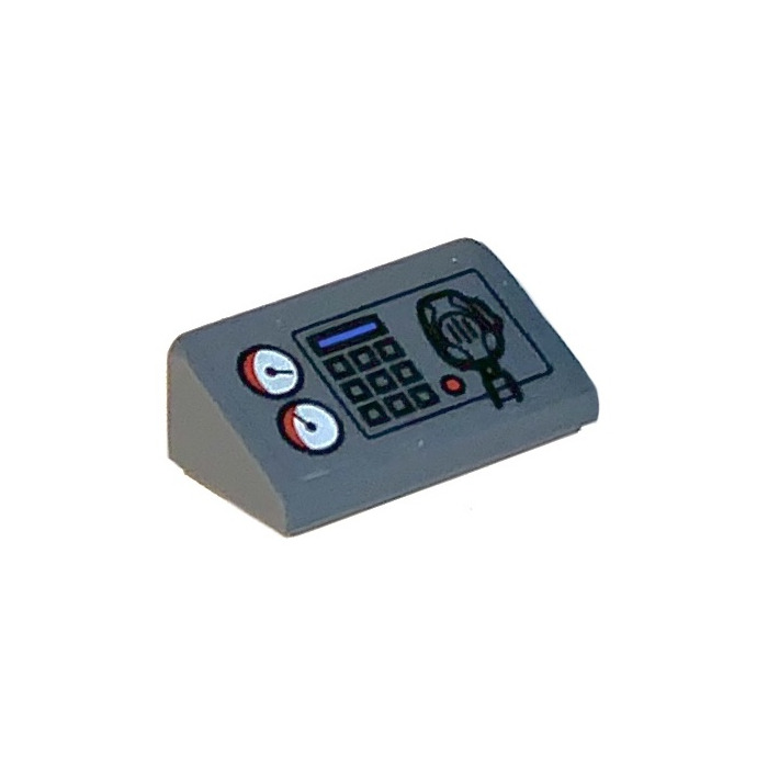 LEGO Dark Stone Gray Slope 1 x 2 (31°) with Control Panel 60023 Sticker ...