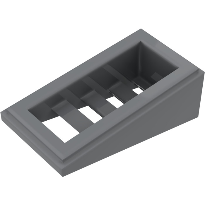 LEGO Dark Stone Gray Slope 1 x 2 x 0.7 (18°) with Grille (61409 / ...