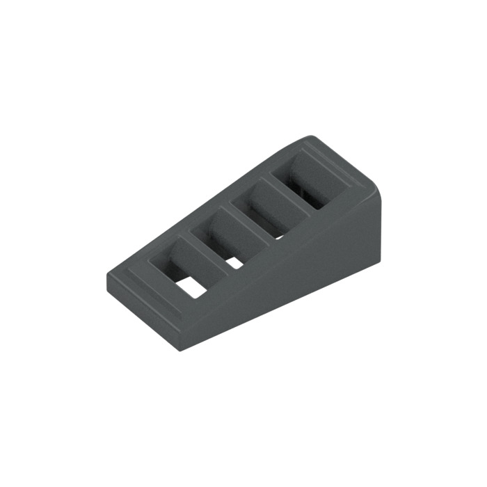 LEGO Dark Stone Gray Slope 1 x 2 x 0.7 (18°) with Grille (61409 / ...
