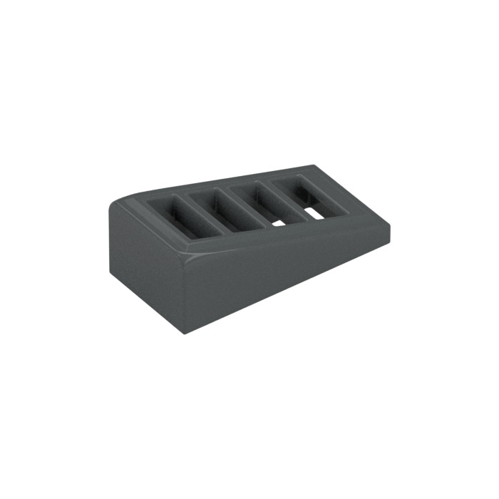 LEGO Dark Stone Gray Slope 1 x 2 x 0.7 (18°) with Grille (61409 / ...