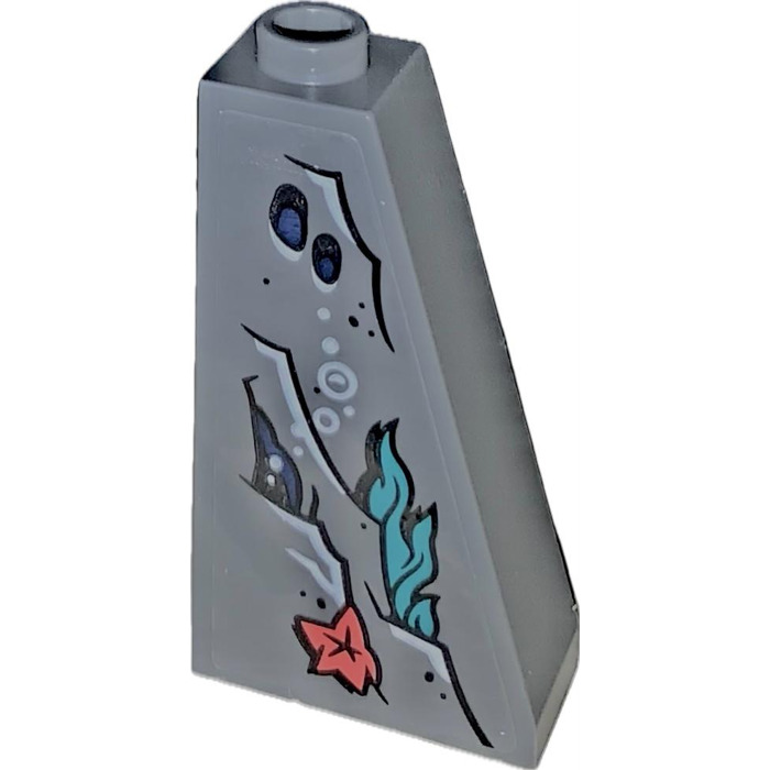 LEGO Slope 1 x 2 x 3 (75°) with Rock with Bubbles and Sea Weed Sticker ...