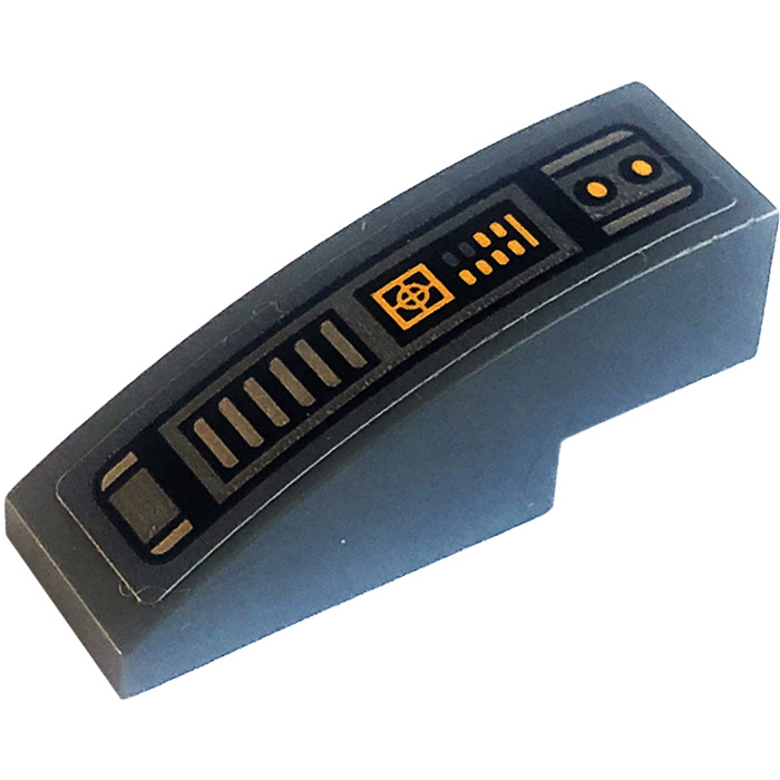 LEGO Dark Stone Gray Slope 1 x 3 Curved with Control Panel, Ait Vent ...