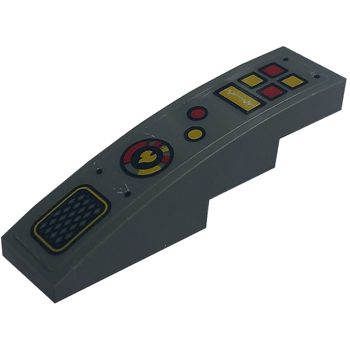 LEGO Slope 1 x 4 Curved with Grille, Flame, Buttons (Right) Sticker ...