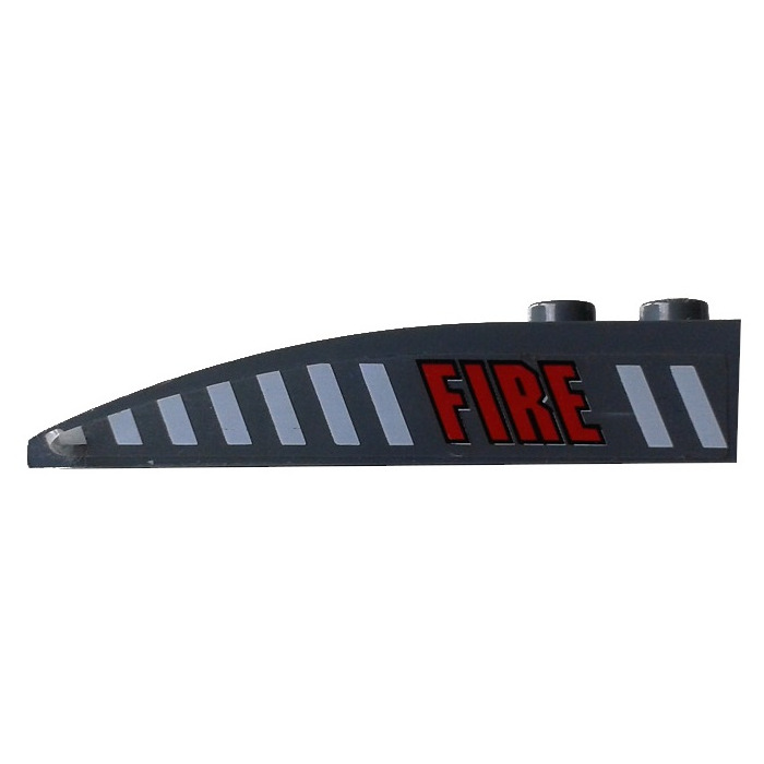LEGO Slope 1 x 6 Curved with Studs with 'FIRE' Right Sticker (41762 ...