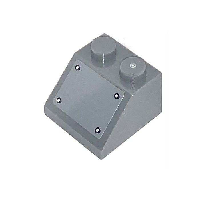LEGO Dark Stone Gray Slope 2 x 2 (45°) with Panel & Rivets Sticker ...