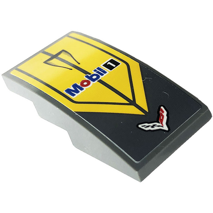 LEGO Slope 2 x 4 Curved with Corvette, Mobil 1 Logo Sticker (93606 ...