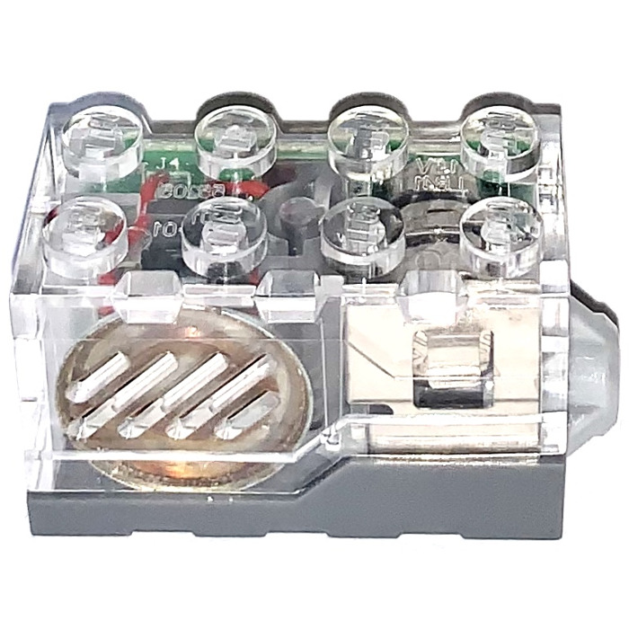 LEGO Dark Stone Gray Sound Brick with Transparent Top and Revving Motor ...