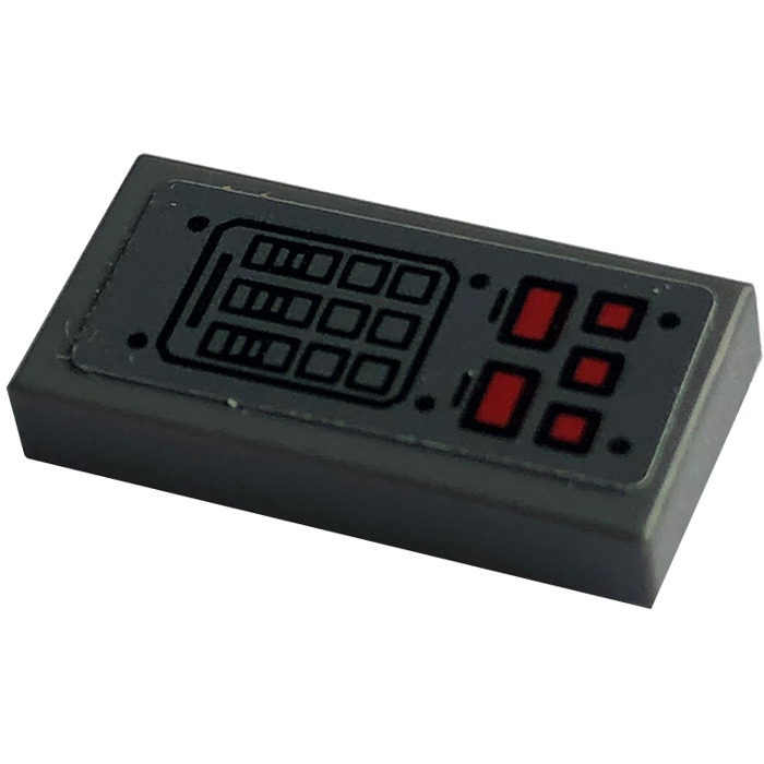 LEGO Tile 1 x 2 with Control Panel, Keypad, Buttons Sticker with Groove ...