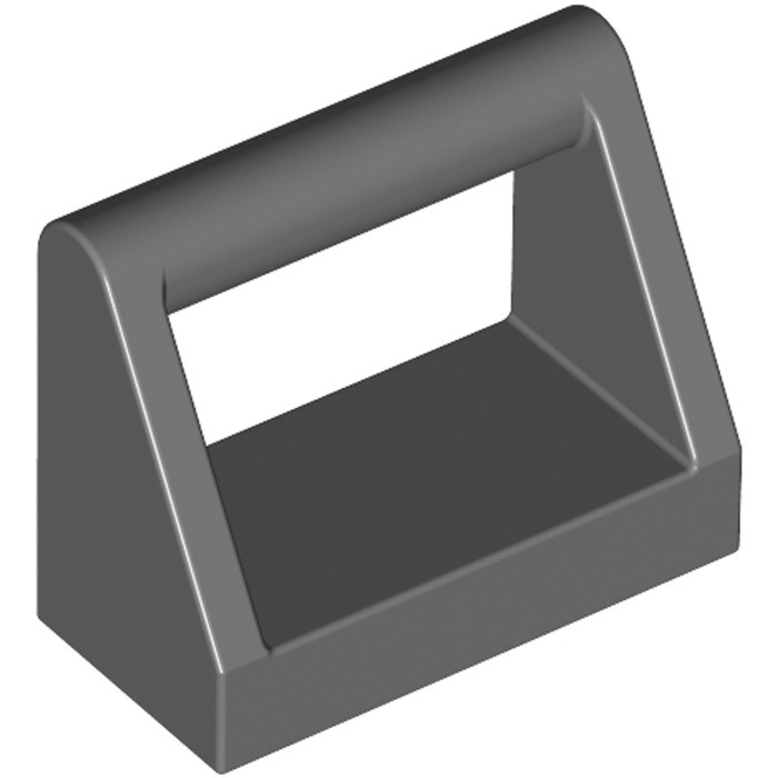 LEGO Dark Stone Gray Tile 1 x 2 with Handle (2432) | Brick Owl - LEGO ...