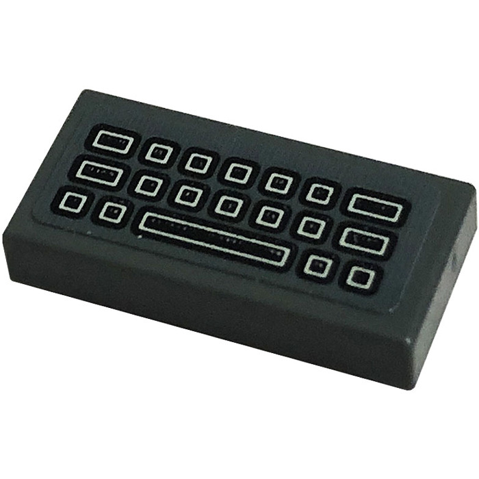 LEGO Tile 1 x 2 with Keyboard Sticker with Groove (3069) | Brick Owl ...