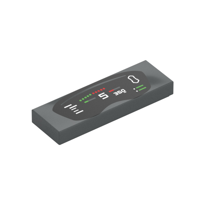 LEGO Tile 1 x 3 with Coloured Speedometer and Gauges (63864 / 105388 ...