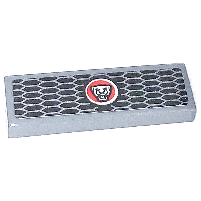 LEGO Dark Stone Gray Tile 1 x 3 with Jaguar Emblem on Front Grille ...