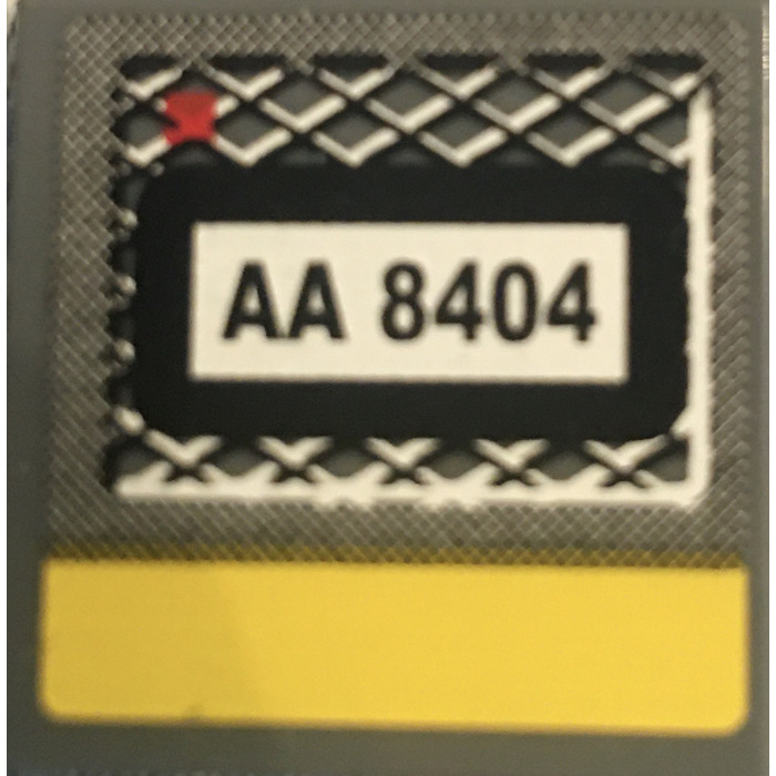 LEGO Dark Stone Gray Tile 2 x 2 with AA 8404 License Plate on Grill ...